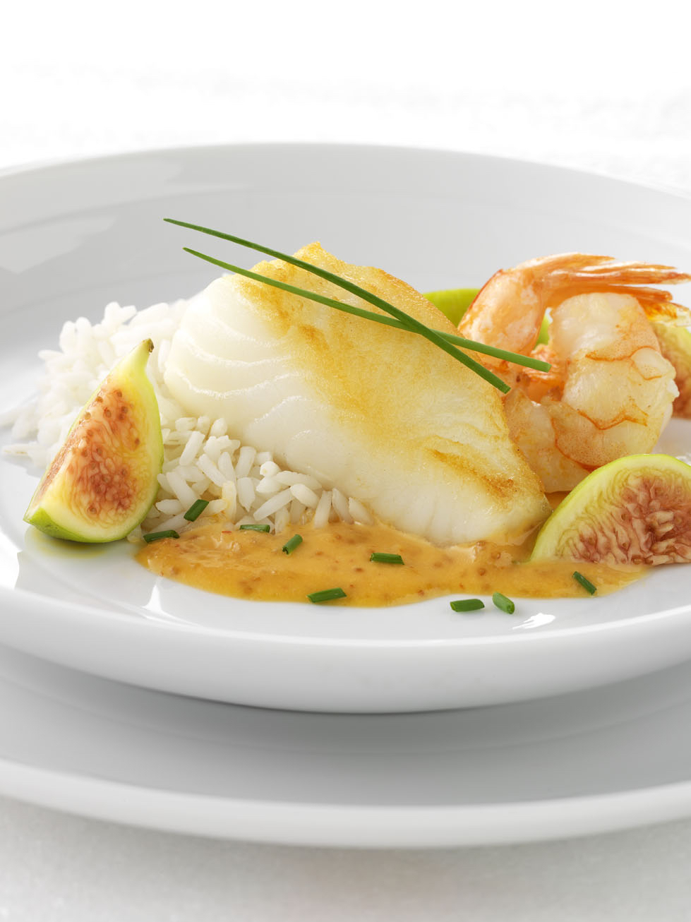 Halibut and Shrimp with Asian California Fig and Ginger Sauce ...